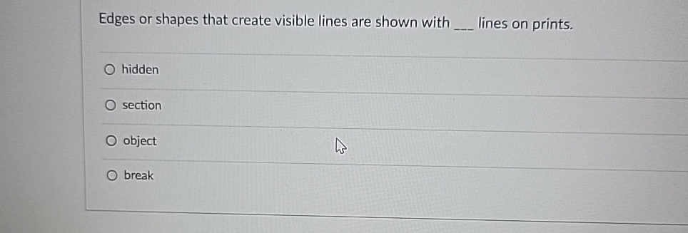 Solved Edges or shapes that create visible lines are shown | Chegg.com
