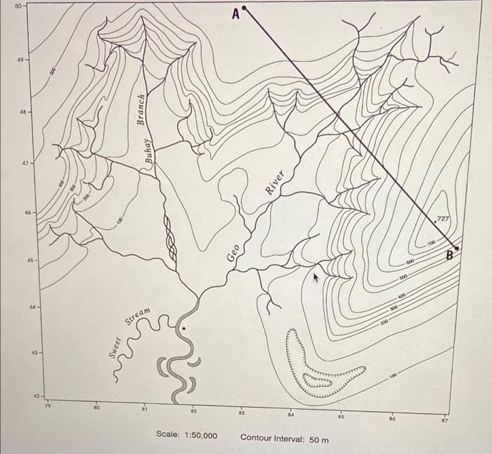 Solved Draw a topographic profile for Geomorphology Valley. | Chegg.com