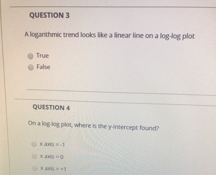 Solved Question 3 A Logarithmic Trend Looks Like A Linear 3480