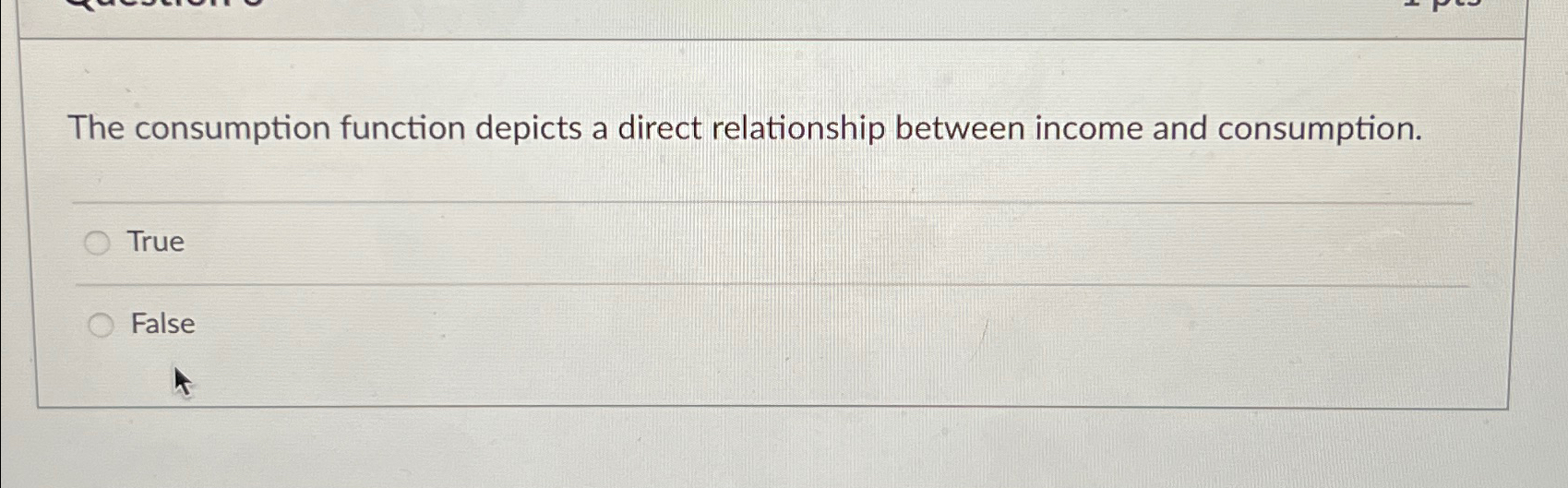 Solved The consumption function depicts a direct | Chegg.com