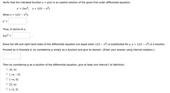 Solved Verify That The Indicated Function Y φ X Is An