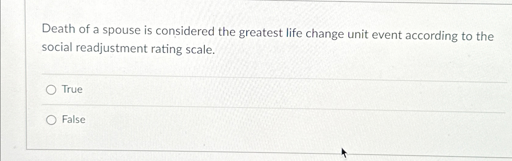Solved Death of a spouse is considered the greatest life | Chegg.com