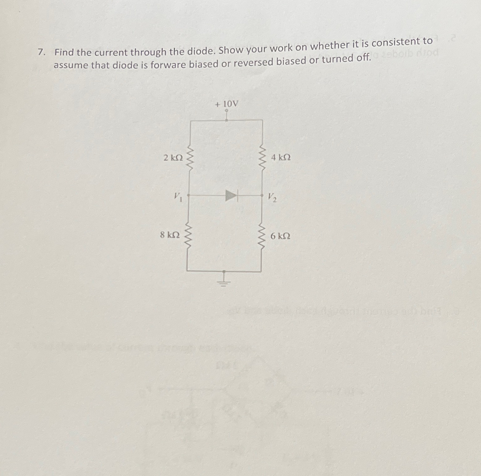 Find the current through the diode. Show your work on | Chegg.com