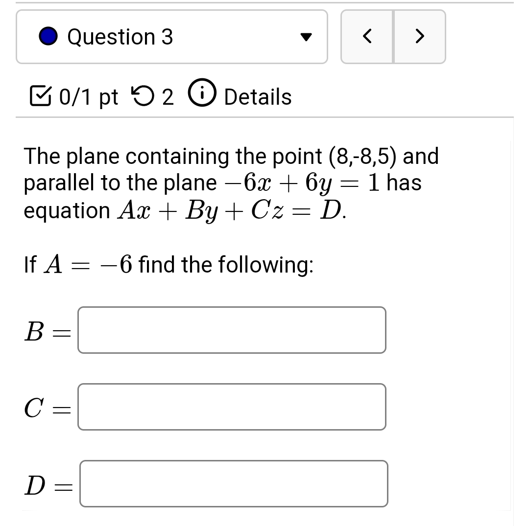 Solved Question 30/1 ﻿pt2DetailsThe plane containing the | Chegg.com