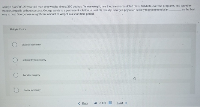 Solved George is a 5'8'',29 ﻿year-old man who welghs almost | Chegg.com