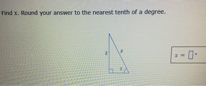 Solved Find x. Round your answer to the nearest tenth of a | Chegg.com