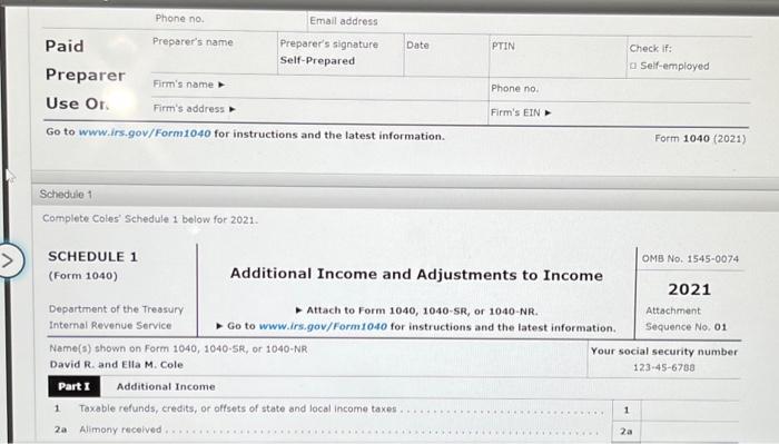Solved David R, and Ella M. Cole (ages 39 and 39, | Chegg.com
