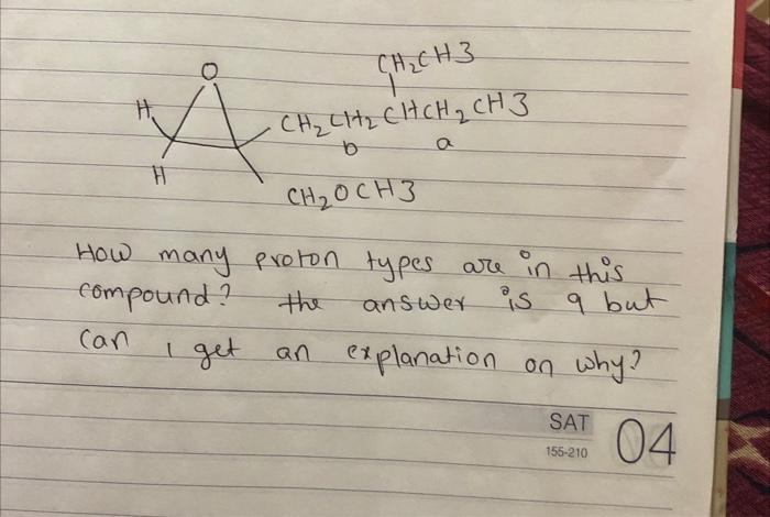 Solved which compound have 9 protons detailed explantion | Chegg.com