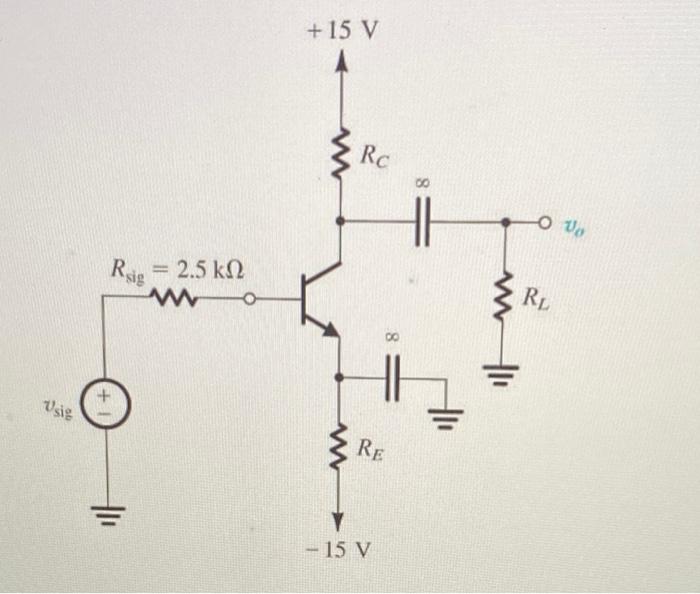 Solved In the circuit below, v_vsig is a small sine waveform | Chegg.com