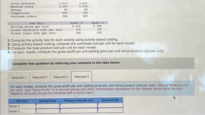 Solved Exercise 17−17 (Algo) Using activity-based costing to | Chegg.com