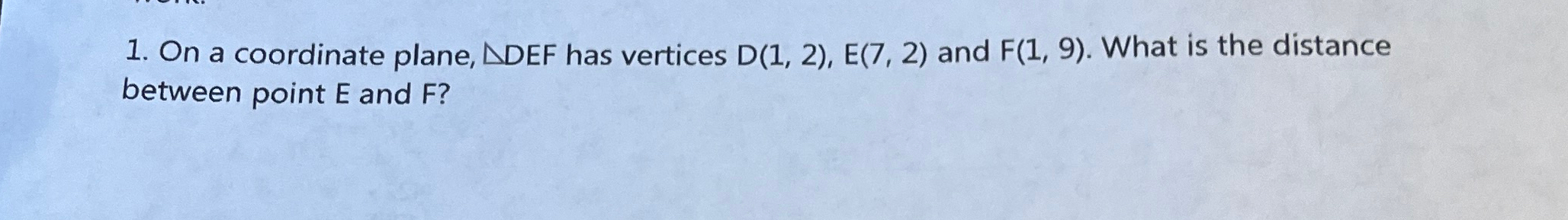 Solved On a coordinate plane, ????DEF ﻿has vertices | Chegg.com