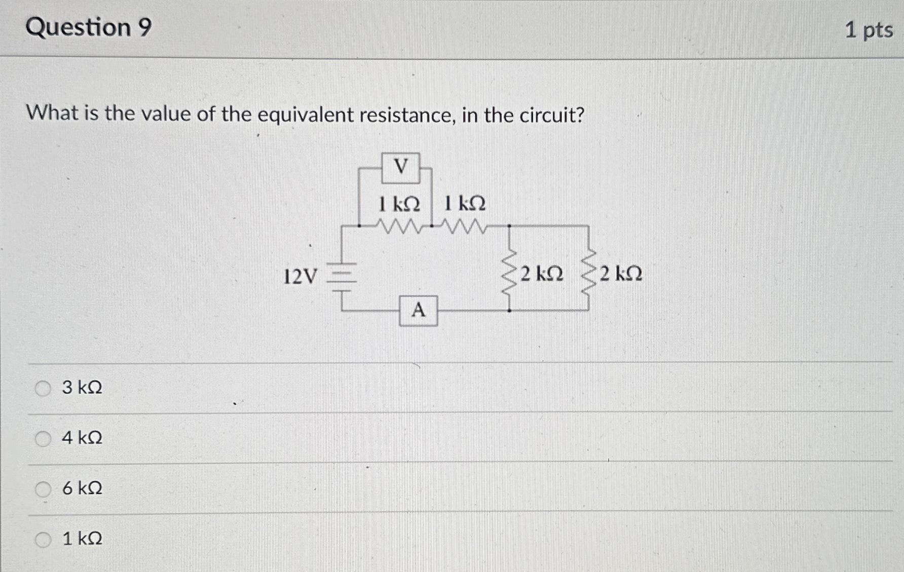 Solved Question 91 ﻿ptsWhat is the value of the equivalent | Chegg.com