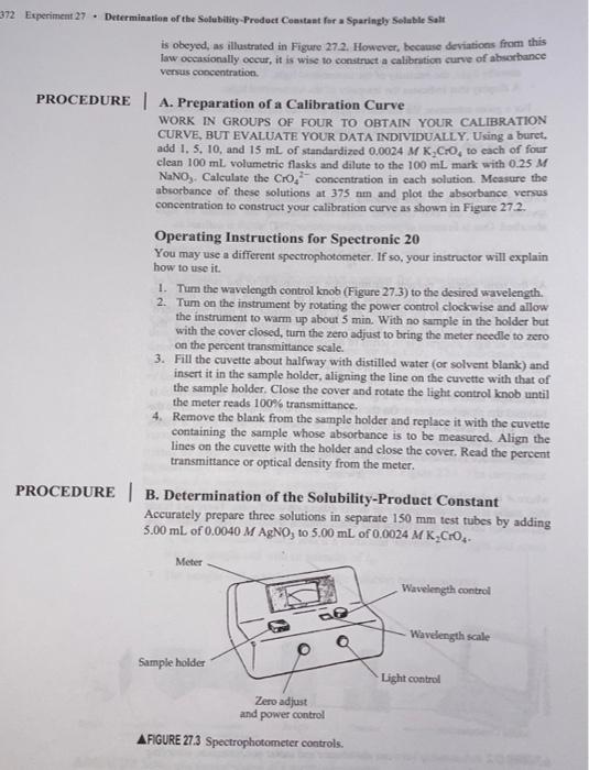 Solved EXPERIMENT 27 REPORT SHEET Determination of the | Chegg.com