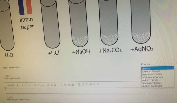 Solved what is the mystery solution?i think its either | Chegg.com