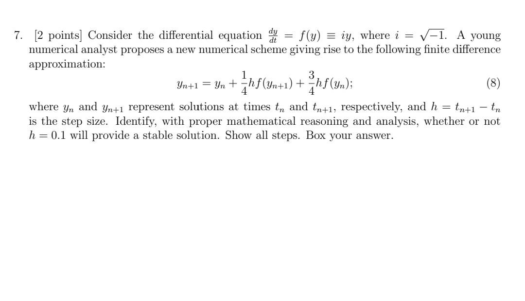 Solved 7. [2 points] Consider the differential equation | Chegg.com
