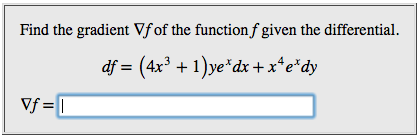 Solved Find the gradient f of the function f given the | Chegg.com