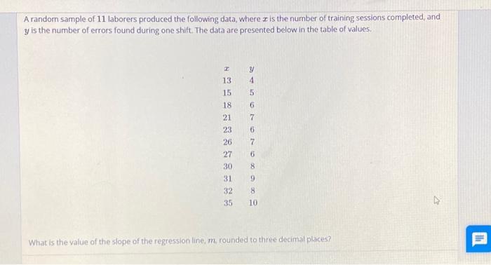 Solved A random sample of 11 laborers produced the following | Chegg.com