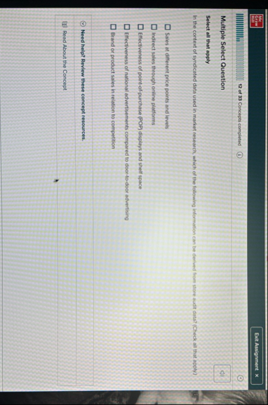 Solved McCHREH:III\geoquad 12 ﻿of 33 ﻿Concepts | Chegg.com