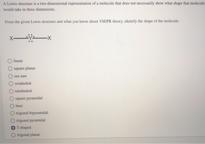 Solved A Lewis structure is a two-dimensional representation | Chegg.com