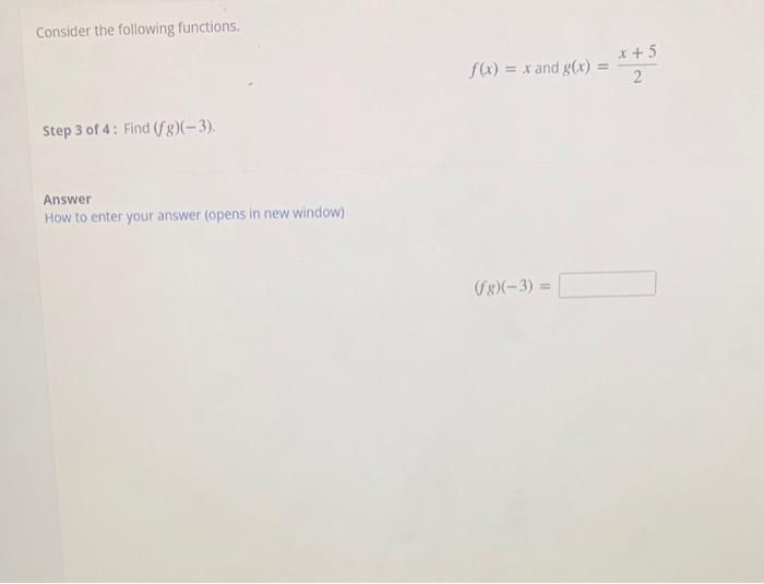 Solved Consider the following functions. f(x)=x and | Chegg.com