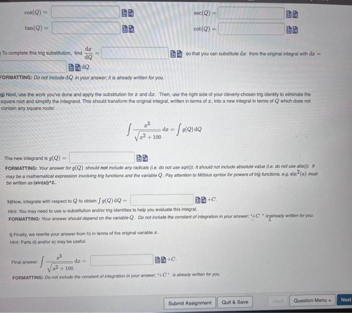 Solved ∫x2+100x3 dx a) First, select one of the following | Chegg.com