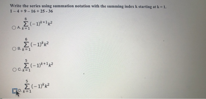 Solved Write the series using summation notation with the | Chegg.com