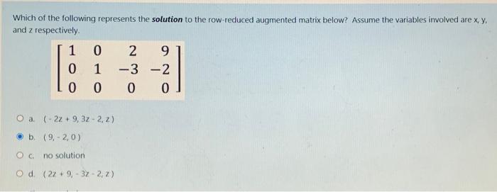 Solved Which of the following represents the solution to the | Chegg.com