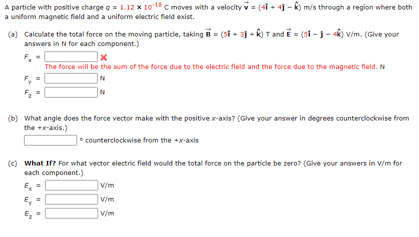 Solved A particle with positive charge q=1.12×10-18C ﻿moves | Chegg.com