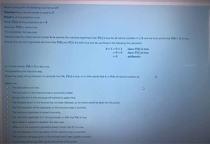 Solved What is wrong with the following incorrect proof? | Chegg.com
