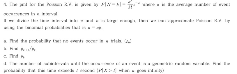 The pmf for the Poisson R.V. ﻿is given by | Chegg.com