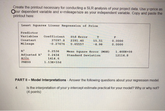 Solved Create the printout necessary for conducting a SLR | Chegg.com