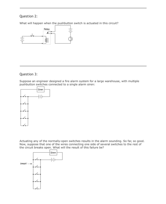 Solved Question 2: What will happen when the pushbutton | Chegg.com