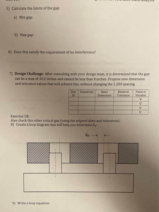 Tolerance Stack Analysis Assignment: Complete the | Chegg.com