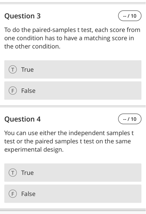 Solved Question 1 (-110 We perform the paired-samples t test | Chegg.com