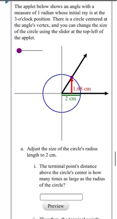 Solved The applet below shows an angle with a measure of 1 | Chegg.com