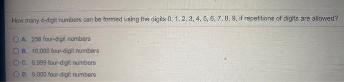 Solved How many 4-digit numbers can be formed using the | Chegg.com