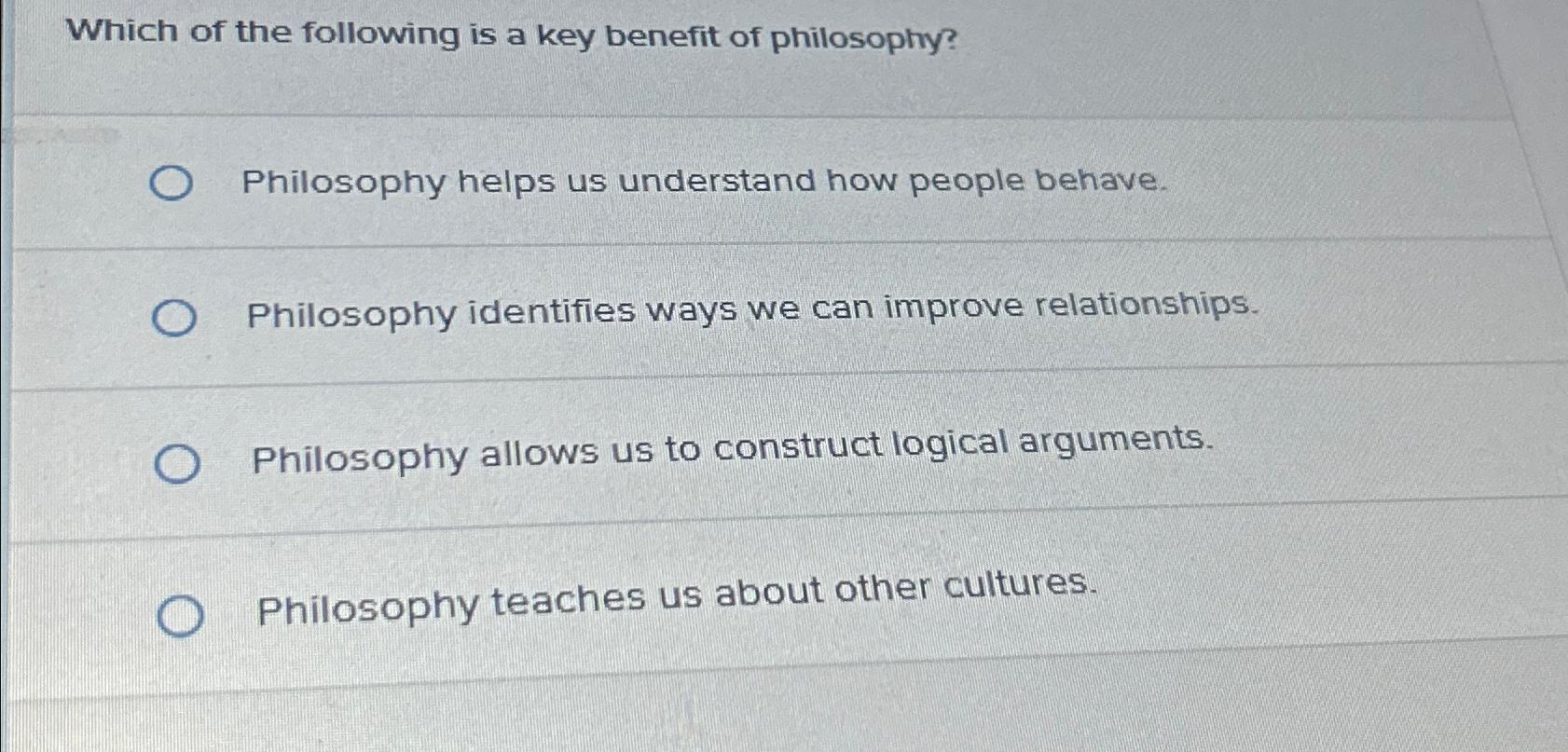 Solved Which of the following is a key benefit of | Chegg.com