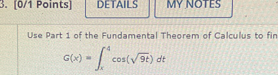 Solved [0/1 ﻿Points]DETAILSMY NOTESUse Part 1 ﻿of the | Chegg.com