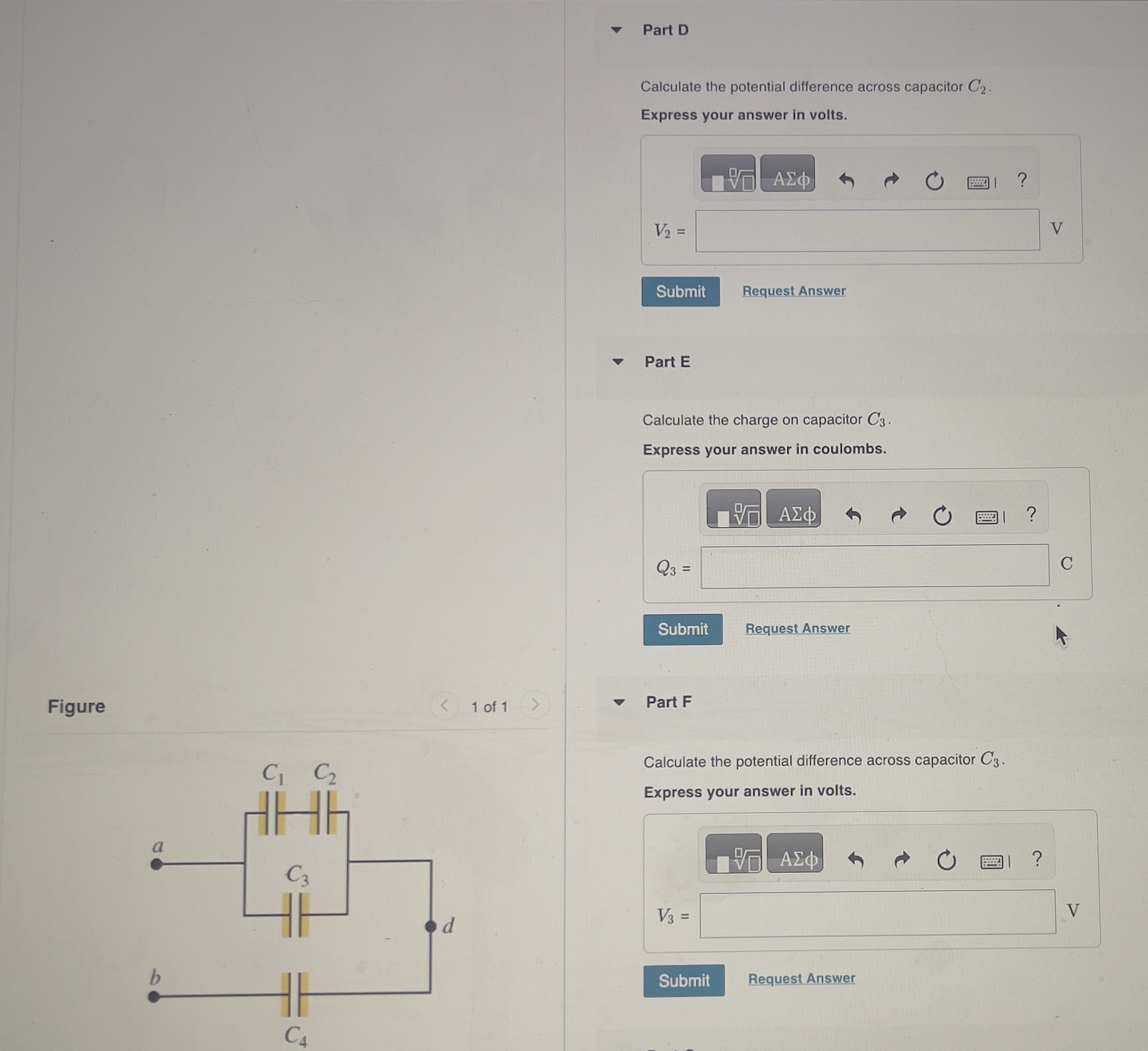 Part DCalculate the potential difference across | Chegg.com