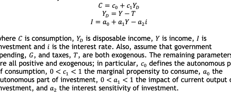 Solved C = Co + CYD Y= Y - T I = 2, + a_Y – azi here C is | Chegg.com