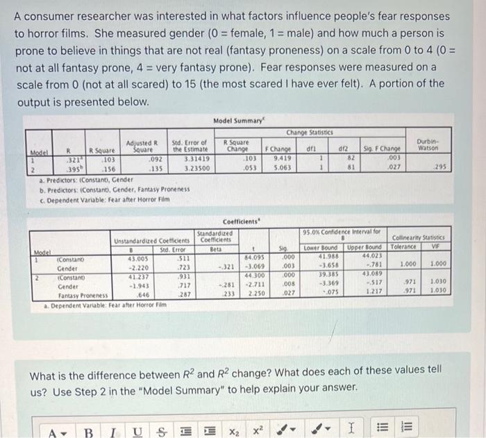 Solved A consumer researcher was interested in what factors | Chegg.com