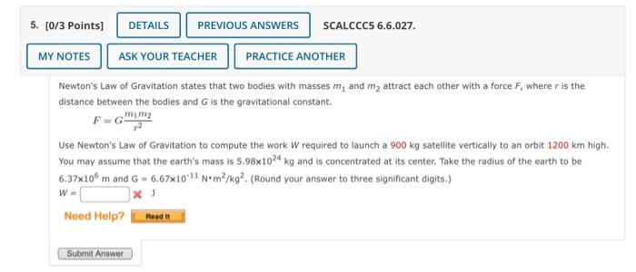 Solved Newton's Law of Gravitation states that two bodies | Chegg.com