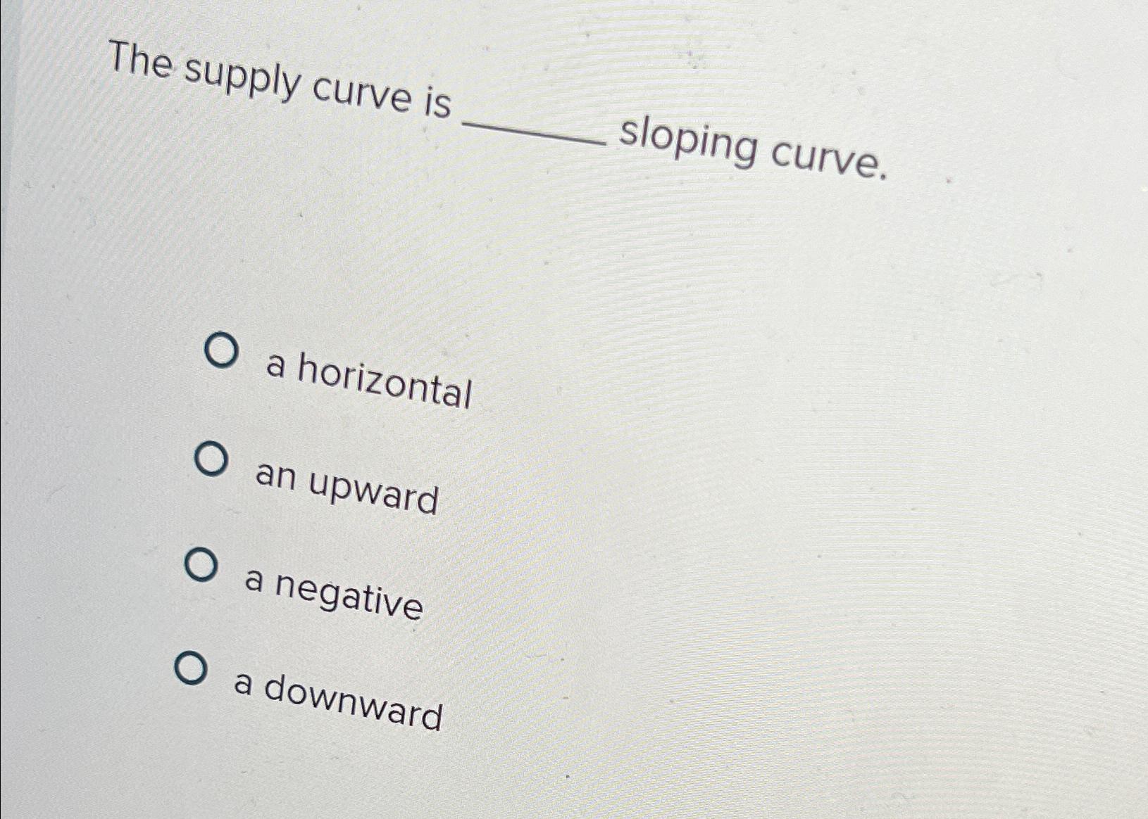 Solved The supply curve is sloping curve.a horizontalan | Chegg.com