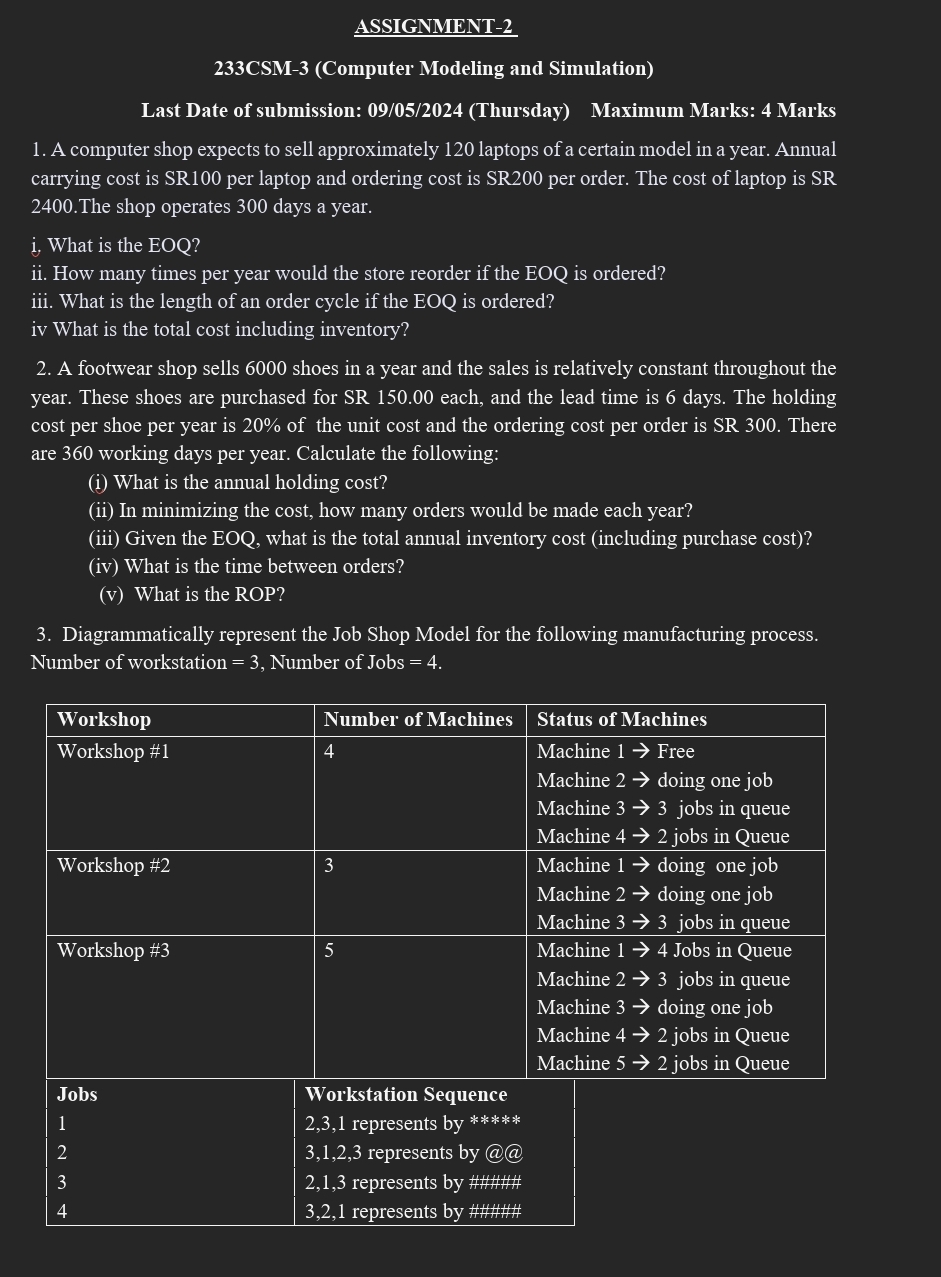 Solved ASSIGNMENT-2233CSM-3 (Computer Modeling and | Chegg.com