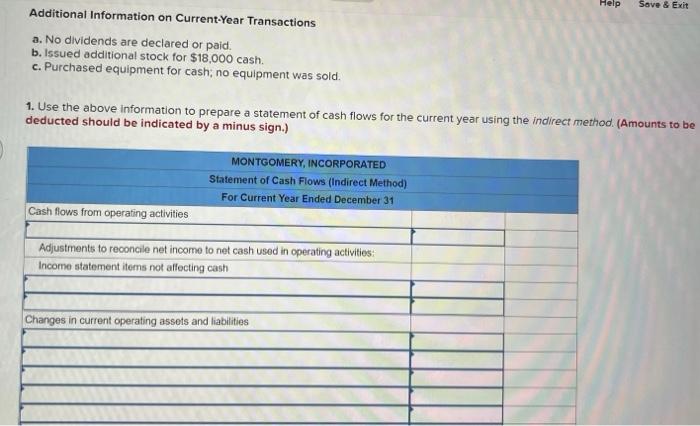 Solved Additional Information on Current-Year | Chegg.com