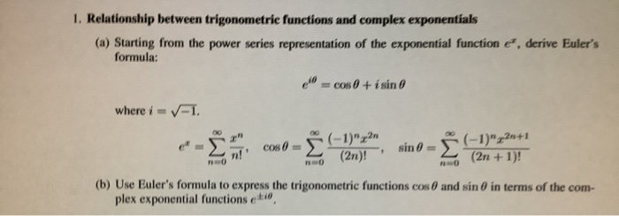 Solved 1. Relationship between trigonometric functions and | Chegg.com