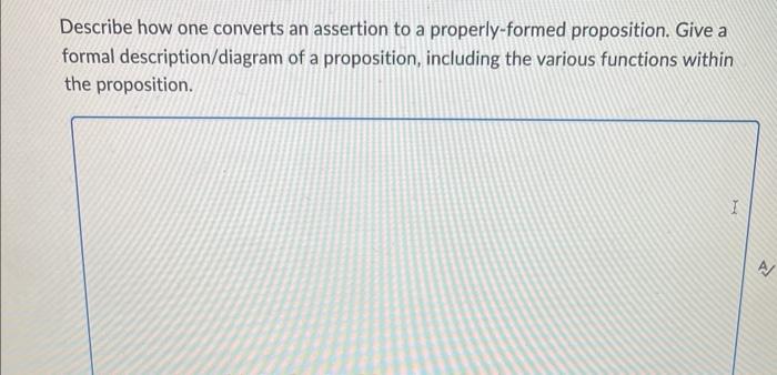Describe how one converts an assertion to a | Chegg.com