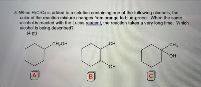 Solved 5. When H2CrO4 is added to a solution containing one | Chegg.com