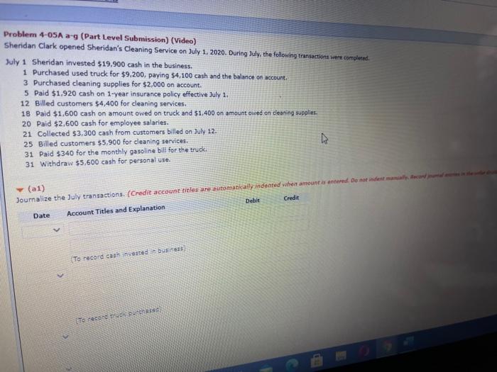 Solved Problem 4-OSA a-g (Part Level Submission) (Video) | Chegg.com