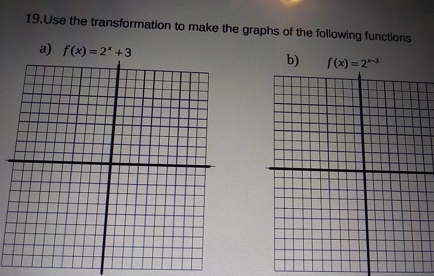 Solved 19.Use the transformation to make the graphs of the | Chegg.com